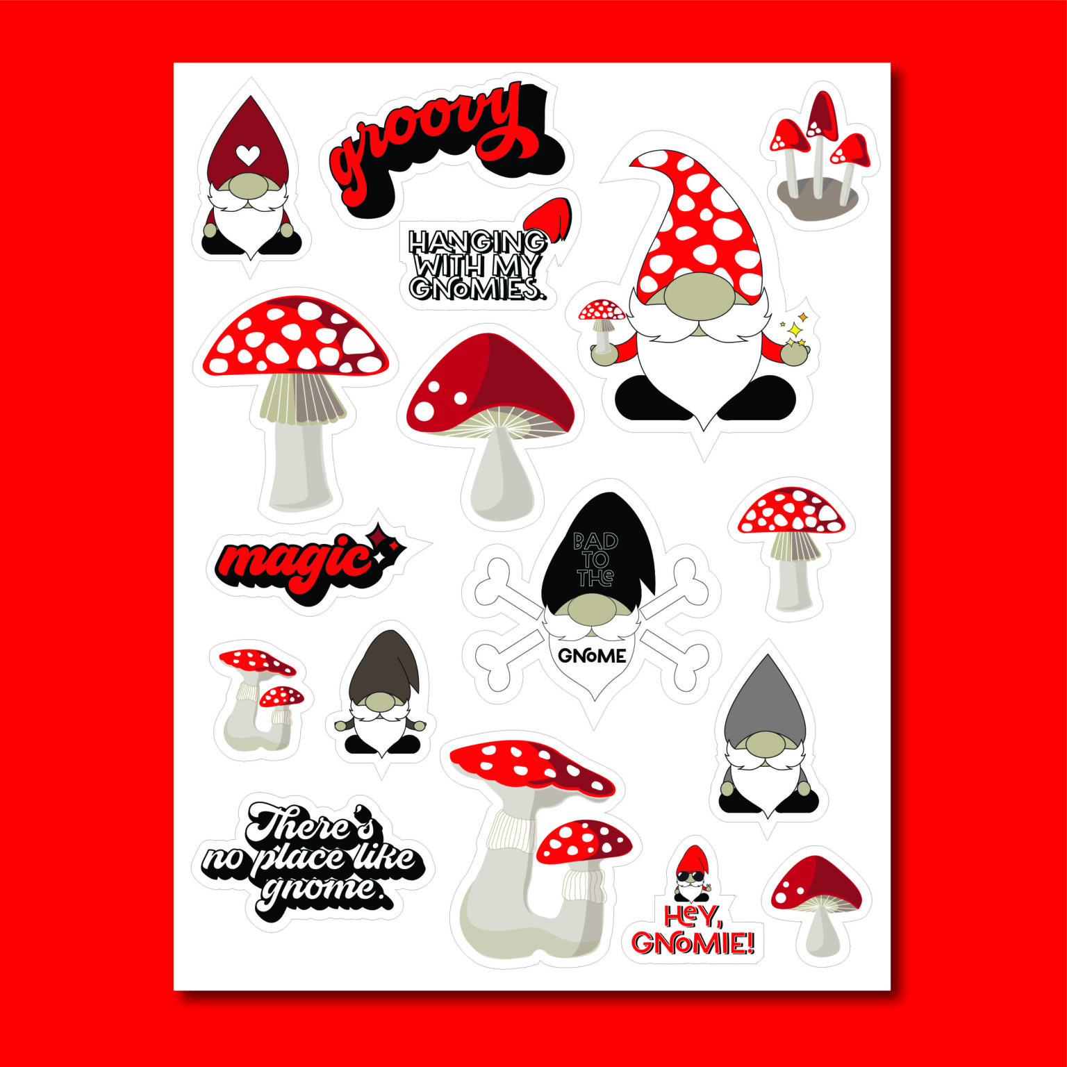 Hanging with my Gnomies Stickers-Digital - Kiki & Company