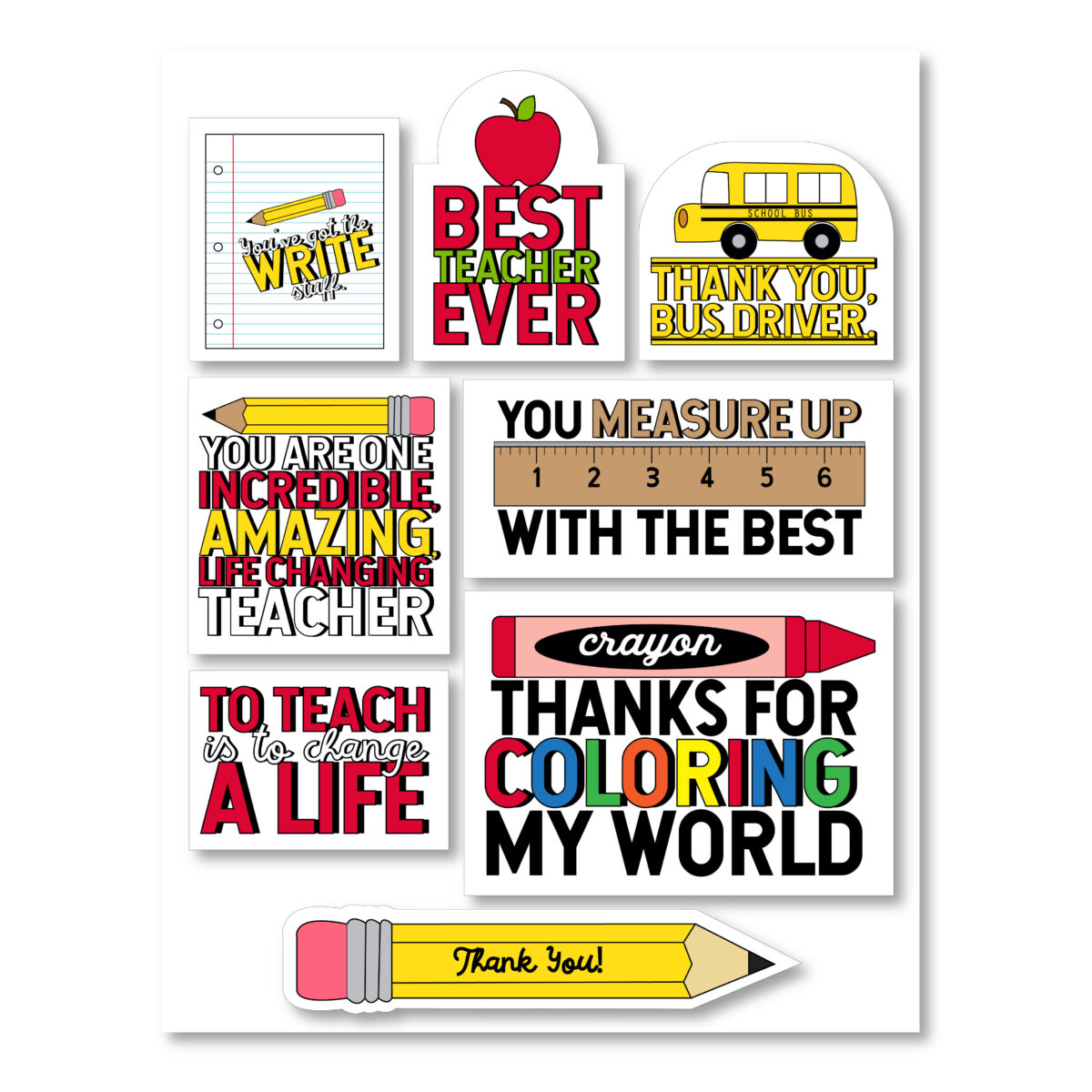 Teacher Appreciation Sticker Sheet - Kiki & Company